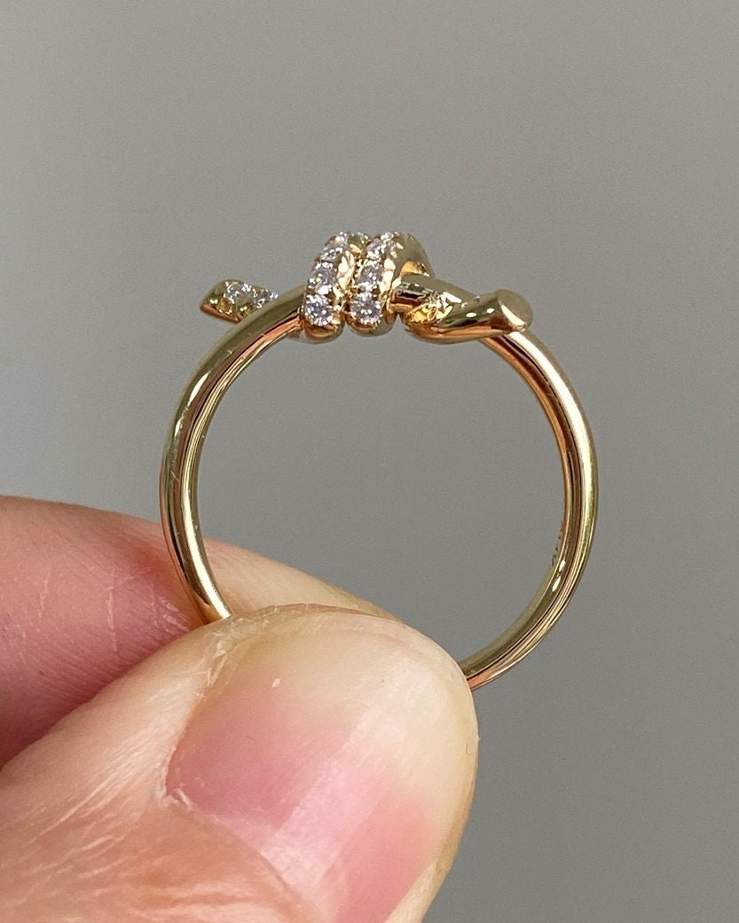 Tiffany Knots Moissanite Engagement Ring, Round Cut Moissanite Ring ...