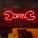 Open Neon Sign, Open Workshop Sign, Garage Neon Sign, Wrench Neon Sign ...