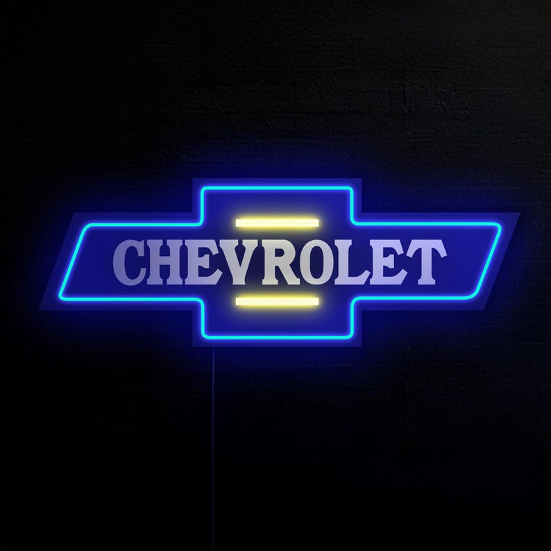 Chevrolet Neon Sign, Chevrolet Led Sign, Chevrolet Logo, Chevrolet Gift ...