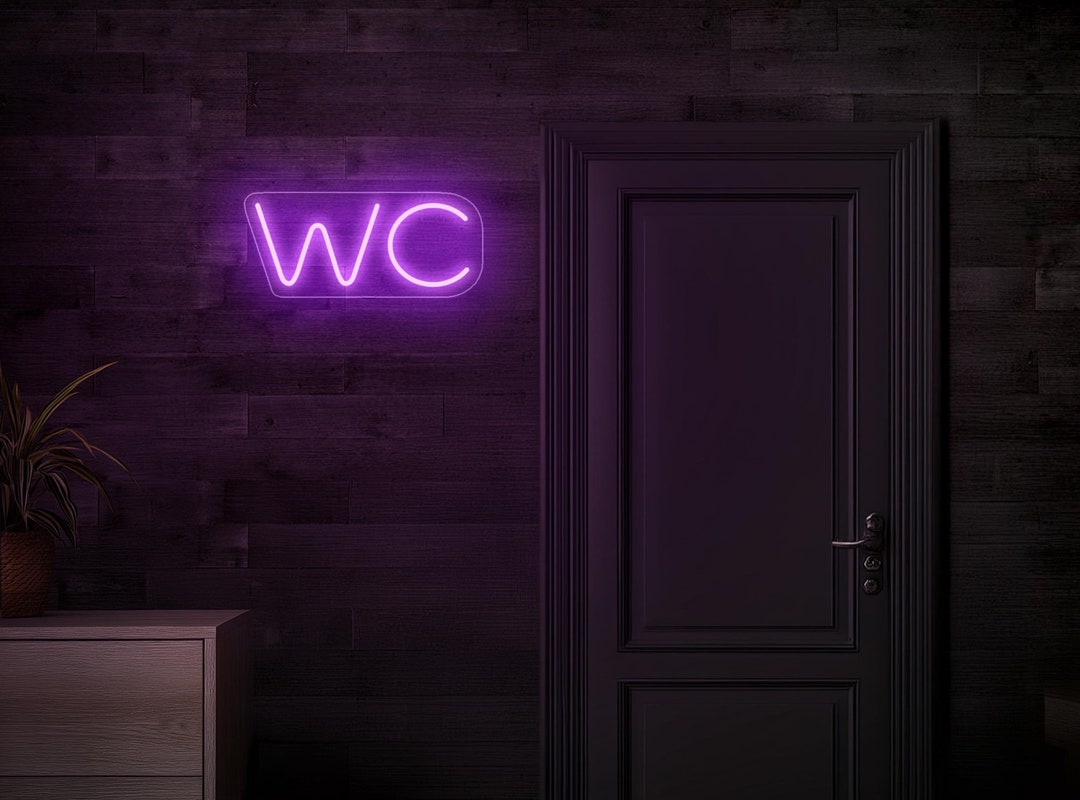 WC Neon Sign, Toilet Neon Sign, Restroom Neon Sign, Water Closet Neon ...