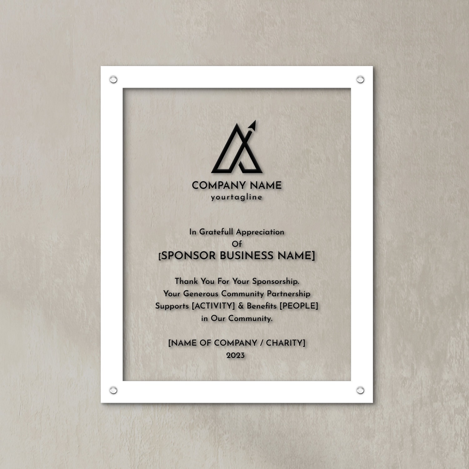 Thank You Sponsorship, Thank You Frame, Floating Quote, Sponsor Thank ...