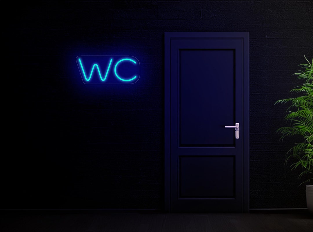 WC Led Sign, WC Neon Sign, Restroom Neon Sign, Toilet Neon Sign, Man ...