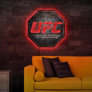 UFC Neon Sign, UFC Led Sign, Ufc Logo, Fighting Neon Sign, Boxing Neon ...