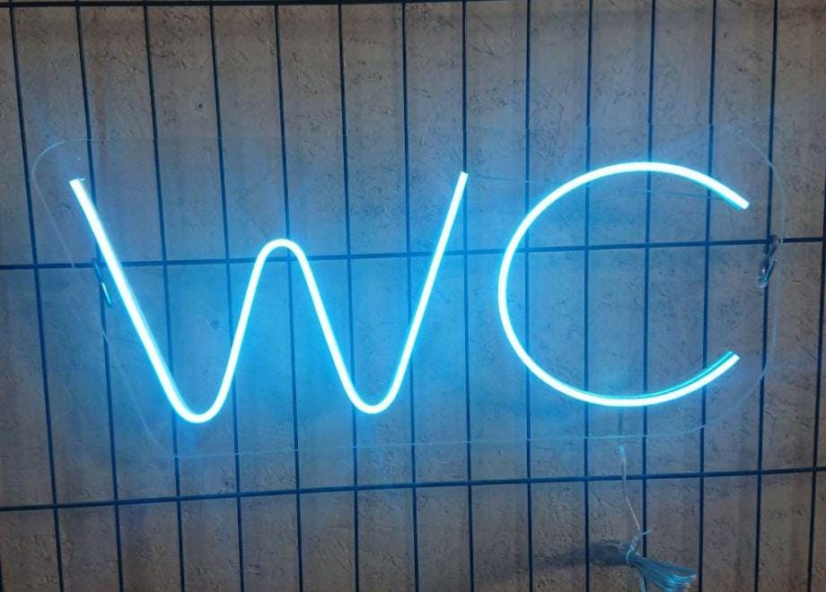 WC Led Sign, WC Neon Sign, Restroom Neon Sign, Toilet Neon Sign, Man ...