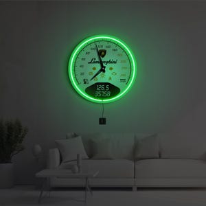 Lamborghini Neon Clock, Lamborghini Wall Clock, Speedometer Wall Clock ...