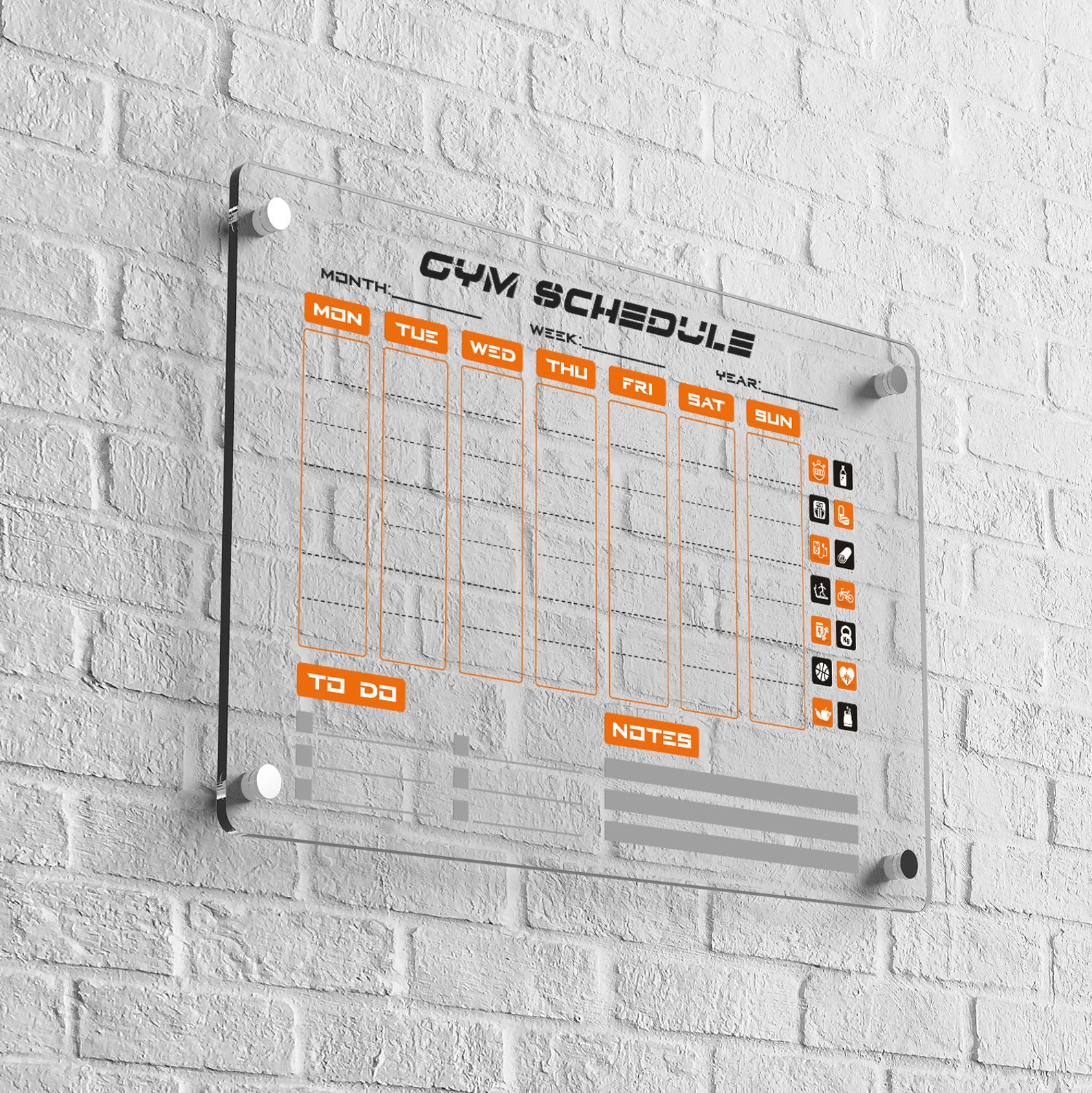 Gym Schedule, Acrylic Fitness Planner, Daily Tracker, Weekly Tracker ...