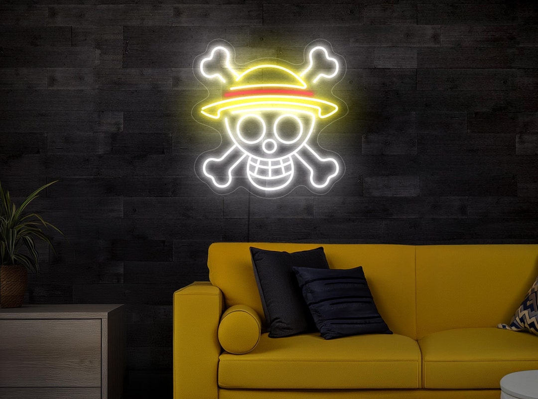 One Piece Neon Sign, One Piece Skull Sign, One Piece Flag Sign, Anime ...