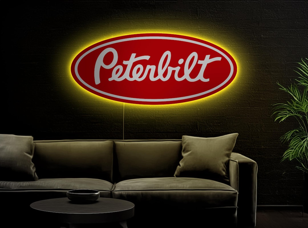 Peterbilt Neon Sign, Peterbilt Led Sign, Peterbilt Logo, Peterbilt Gift ...
