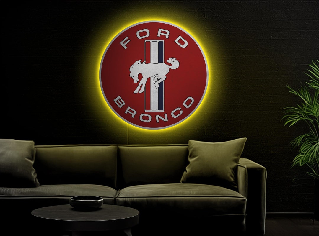 Bronco Neon Wall Art, Classic Truck Room Decor, off Road Wall Sign ...