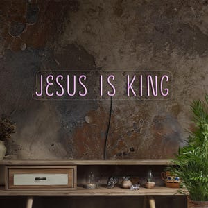 Jesus is King Neon Sign, Jesus is King Led Sign, Jesus Neon Sign ...