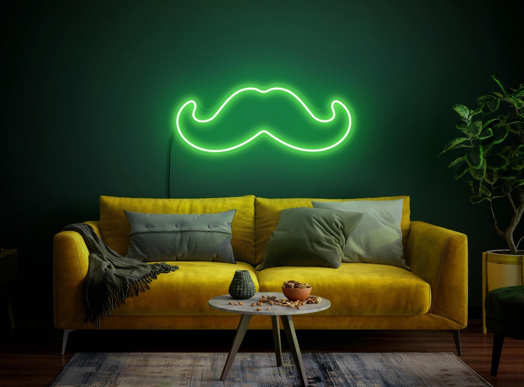 Mustache Neon Sign, Mustache Led Sign, Barbershop Neon Sign, Man Cave ...