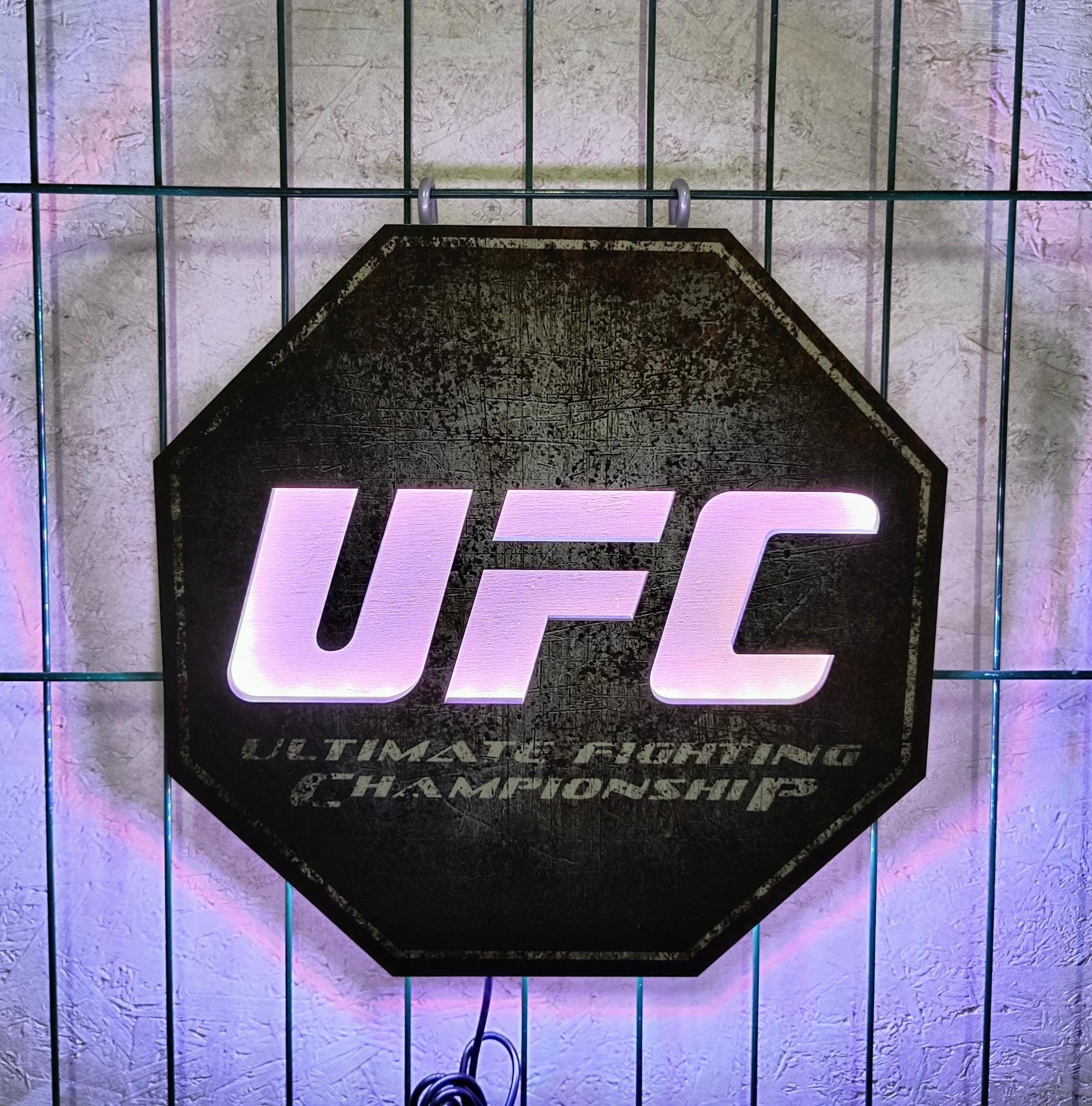 UFC Neon Sign, UFC Led Sign, Ufc Logo, Fighting Neon Sign, Boxing Neon ...