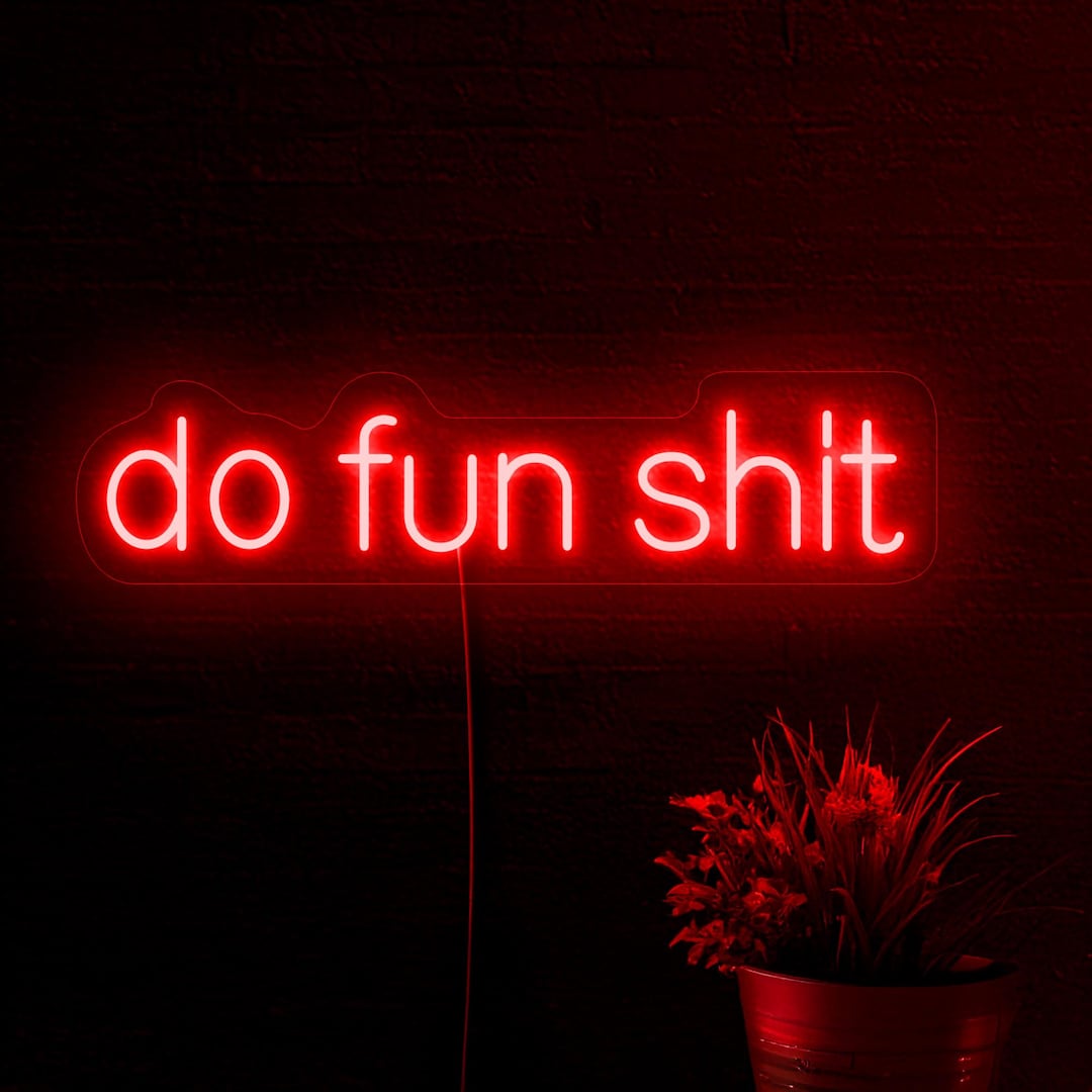 Do Fun Shit Neon Sign, Do Fun Shit Led Sign, Funny Neon Sign, Shit Neon ...