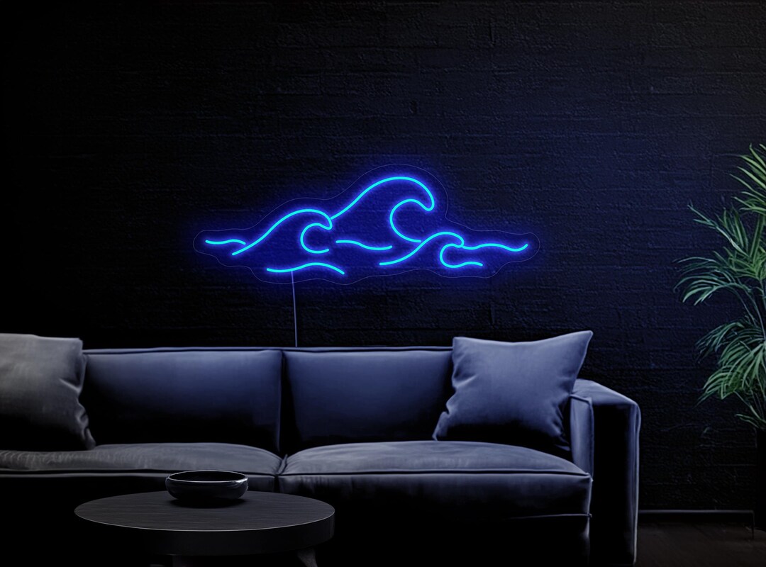 Wave Neon Sign, Wave Led Sign, Ocean Neon Sign, Water Neon Sign, Sea ...