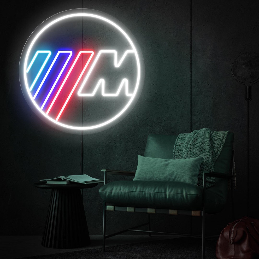 M Logo Neon Sign, M Logo Led Sign, Car Logo Sign, Garage Neon Sign, Car Lover Gift, Racing Neon ...