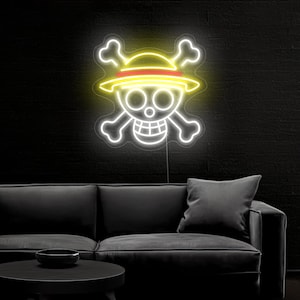 One Piece Neon Sign, One Piece Skull Sign, One Piece Flag Sign, Anime ...