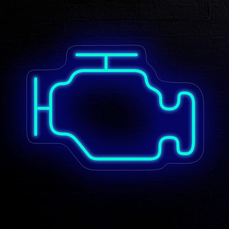 Check Engine Neon Sign, Check Engine Led Sign, Engine Neon Sign, Garage ...