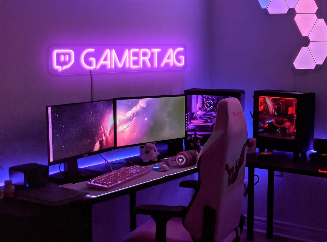 Custom Gamertag Neon Sign, Username Neon Sign, Personalized Gamer Tag ...
