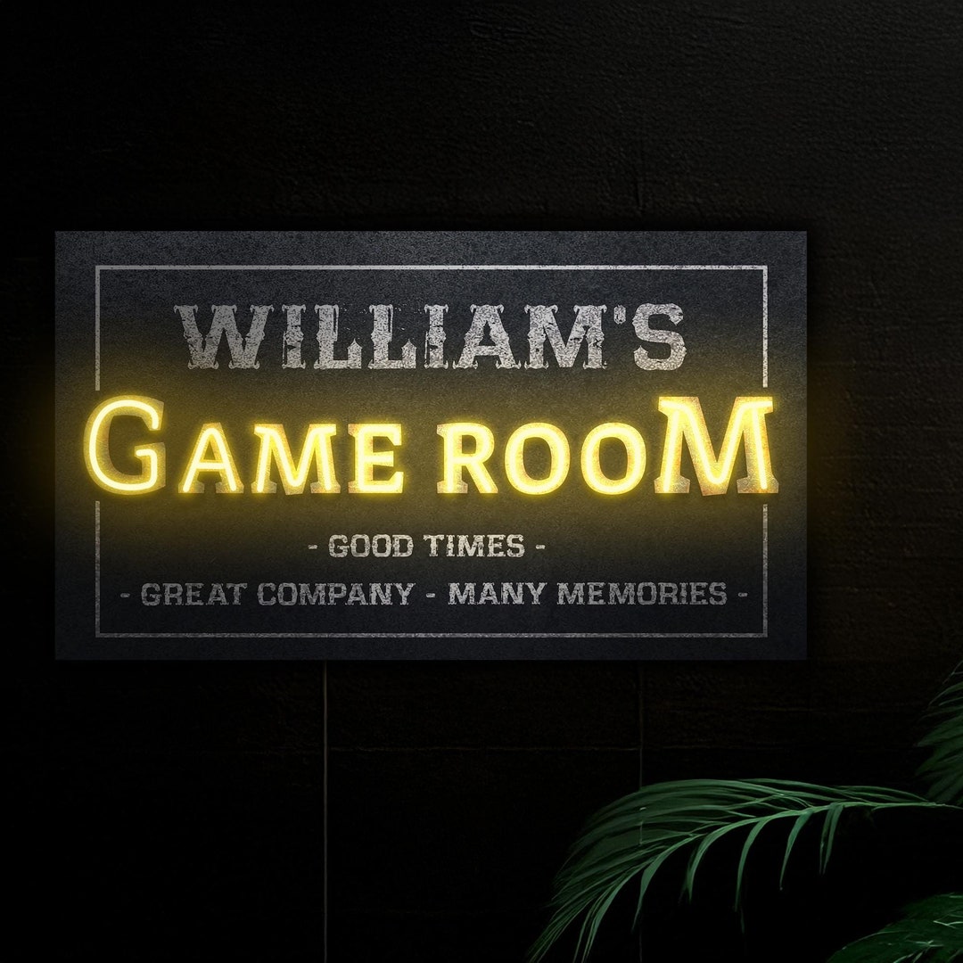 Game Room Led Sign, Personalized Game Room Sign, Custom Game Room Sign ...