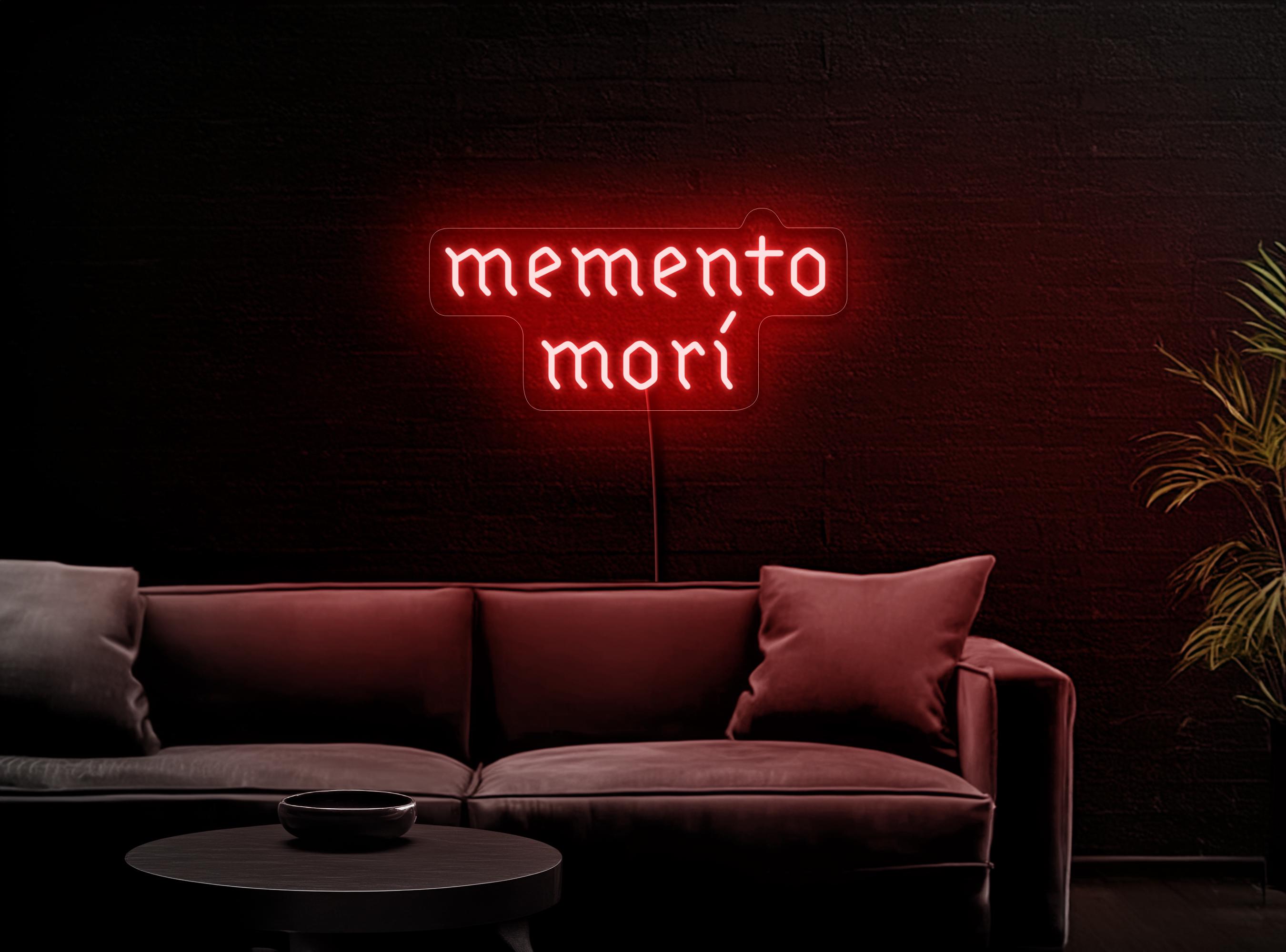 Memento Mori Neon Sign, Memento Mori Led Sign, Gothic Neon Sign, Stoic ...