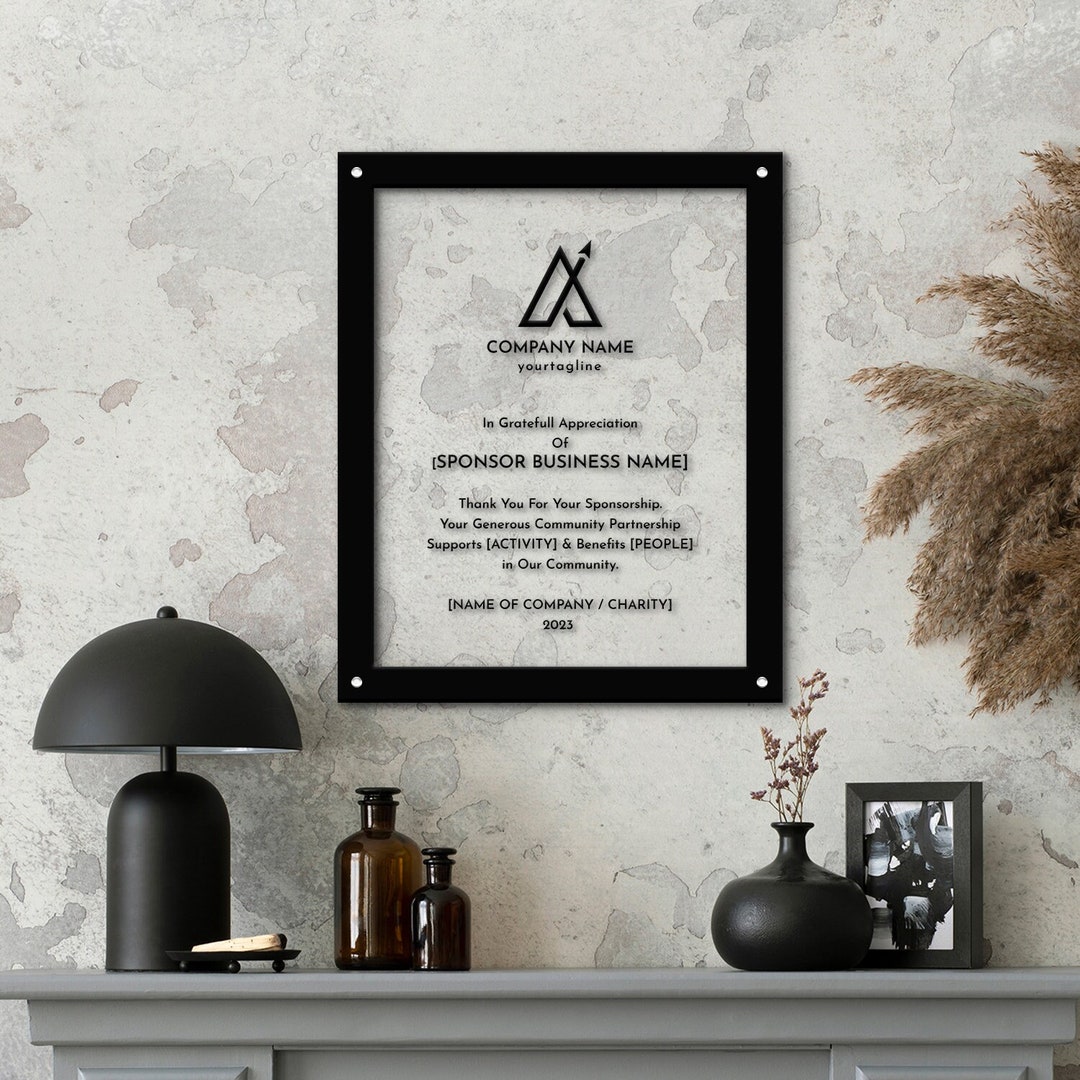 Thank You Sponsorship, Thank You Frame, Floating Display, Acrylic Thank ...