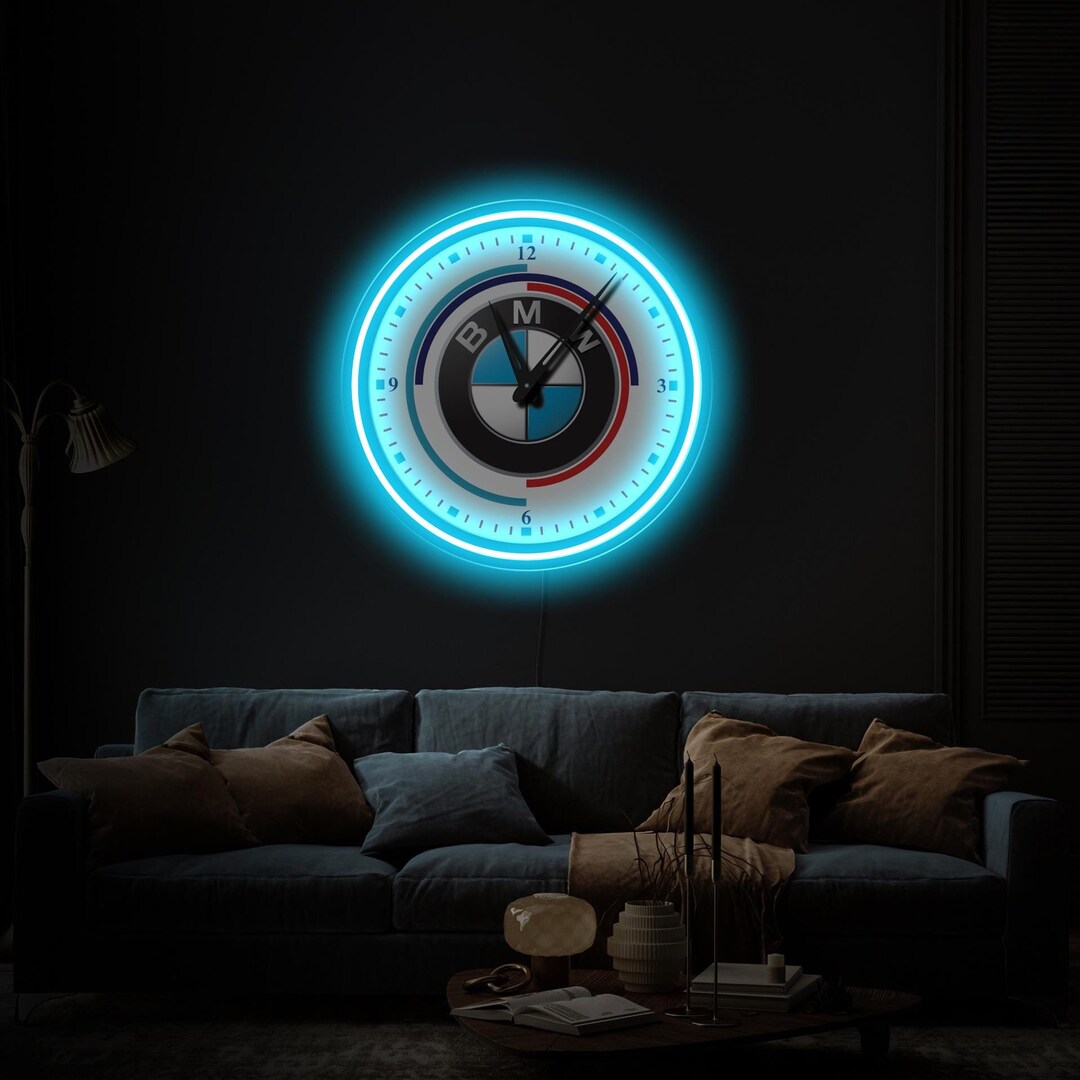 M Logo Neon Clock, M Logo Wall Clock, M Logo Led Clock, M Logo Gift ...