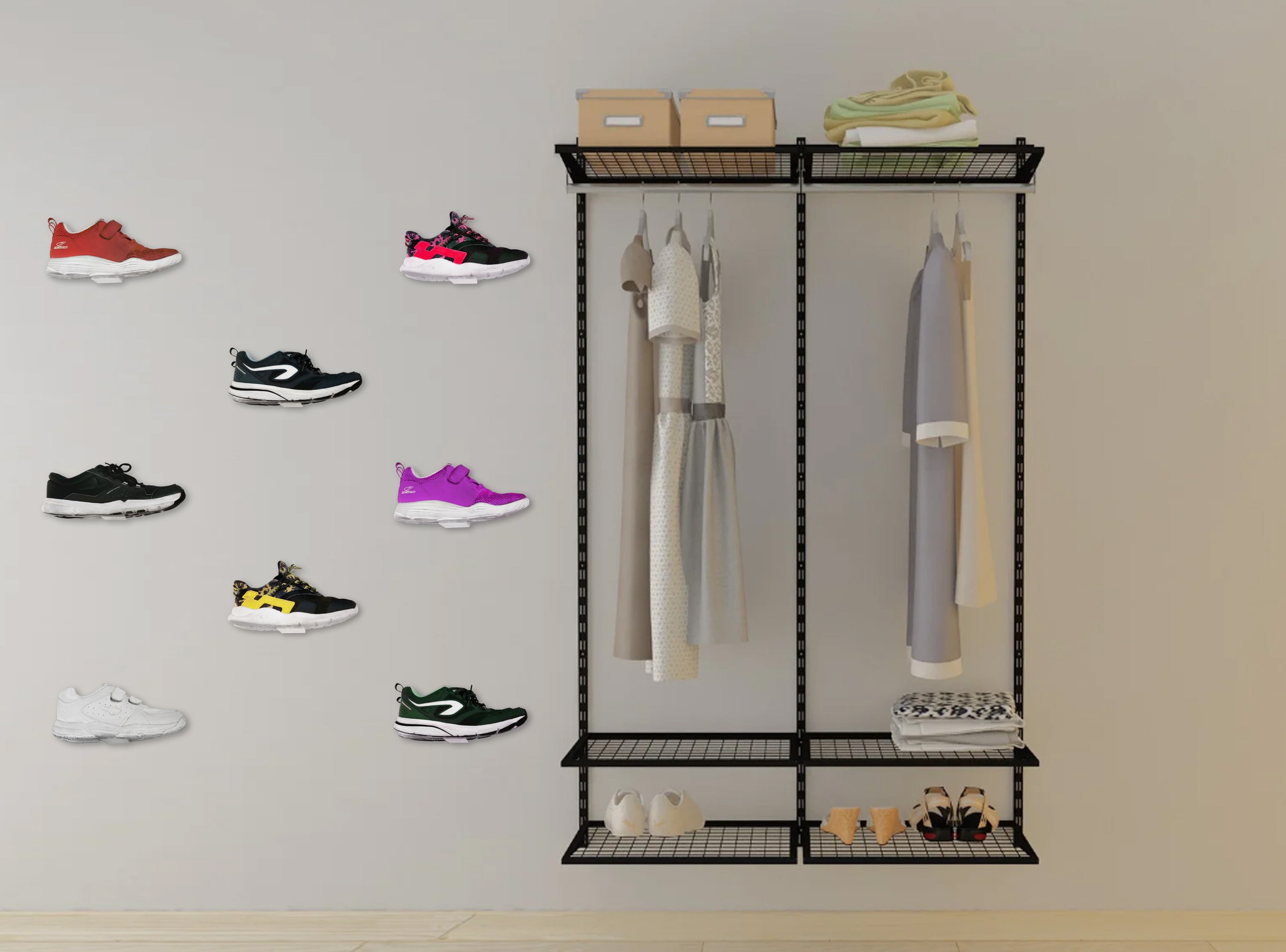 Sneaker Display Shelf, Floating Shoe Shelf, Shoe Storage Wall Mount ...
