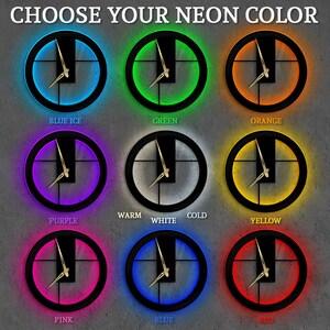 Nordic Wall Clock Neon Wall Clock Led Wall Clock Minimalist - Etsy