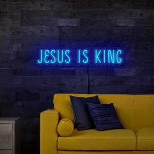 Jesus is King Neon Sign, Jesus is King Led Sign, Jesus Neon Sign ...