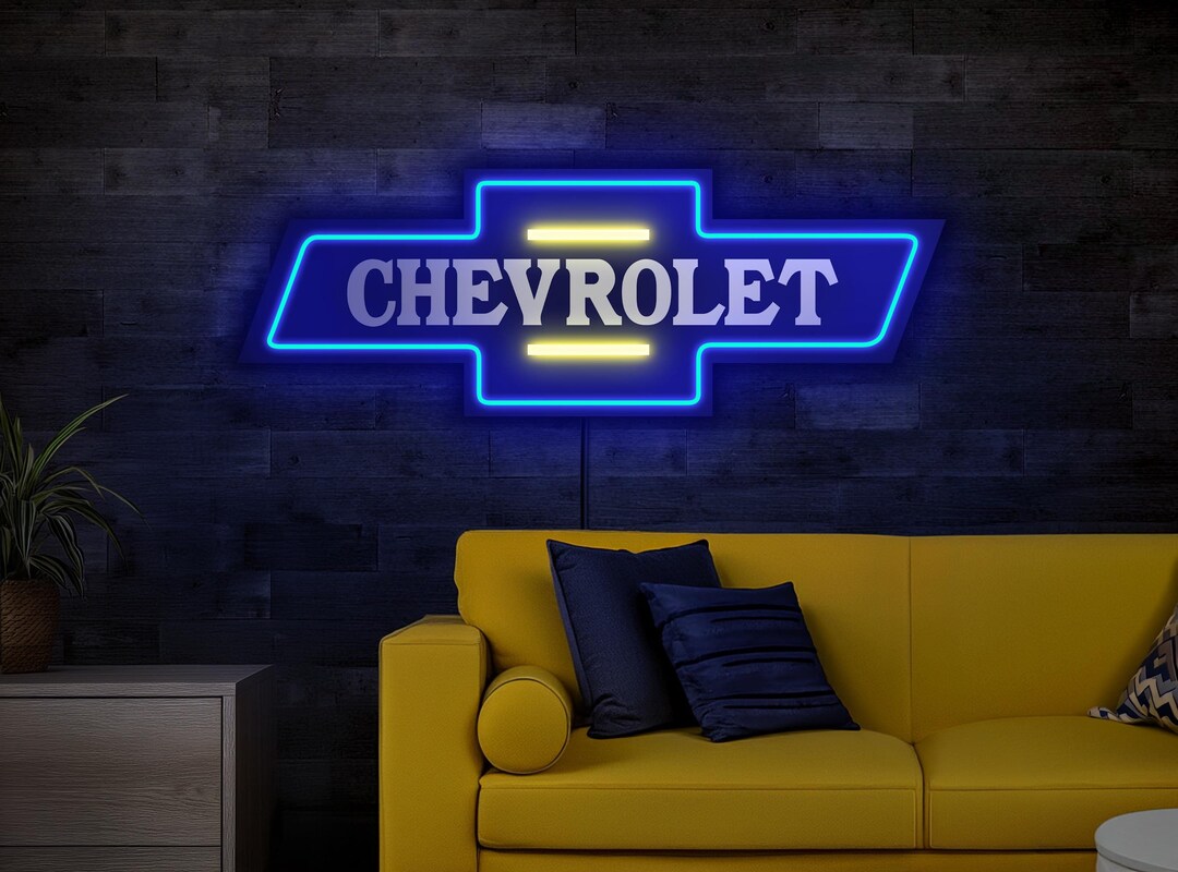 Chevrolet Neon Sign, Chevrolet Led Sign, Chevrolet Logo, Chevrolet Gift ...