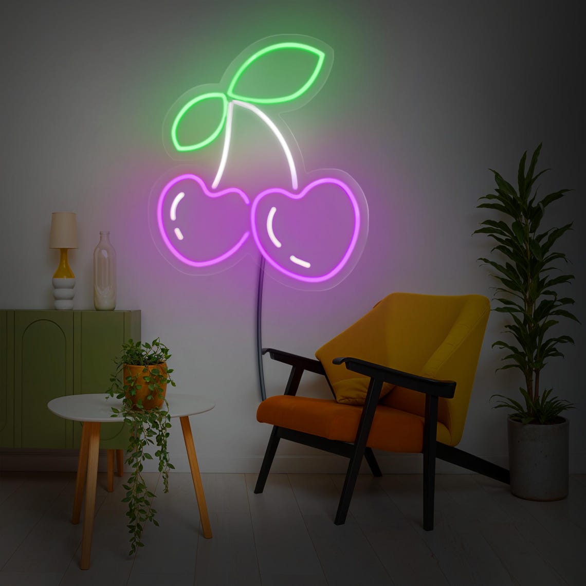 Cherry Neon Sign, Cherry Heart Led Sign, Cherry Led Sign, Cherry Bomb ...