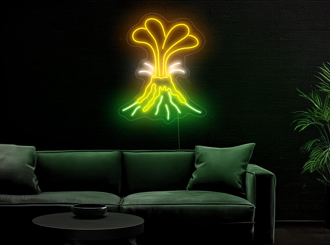 Volcano Neon Sign, Volcanic Eruption Led Sign, Volcano Led Sign, Lava ...