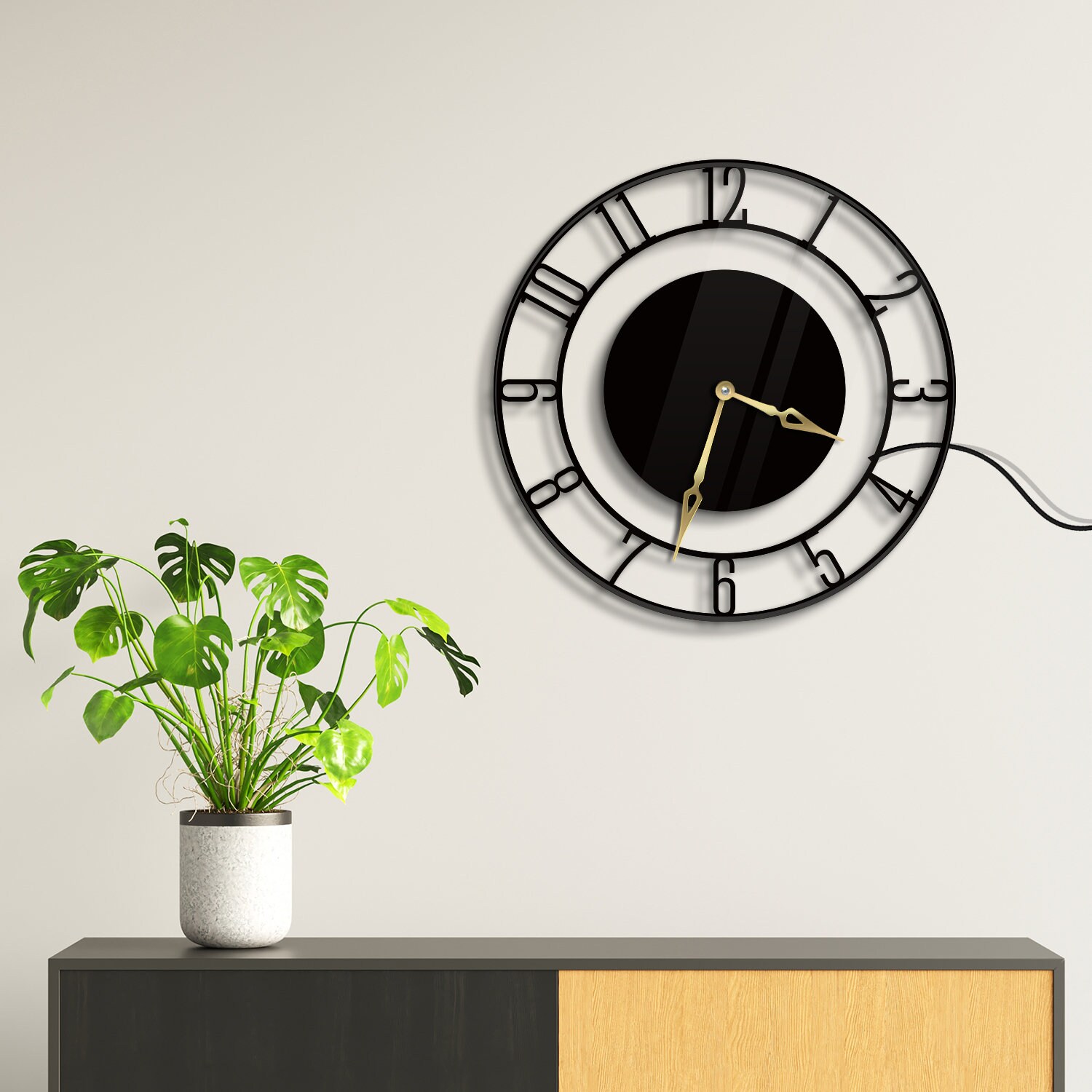 Wall Clock Led Lighted, Wall Clock With Numbers, Large Wall Clock for ...