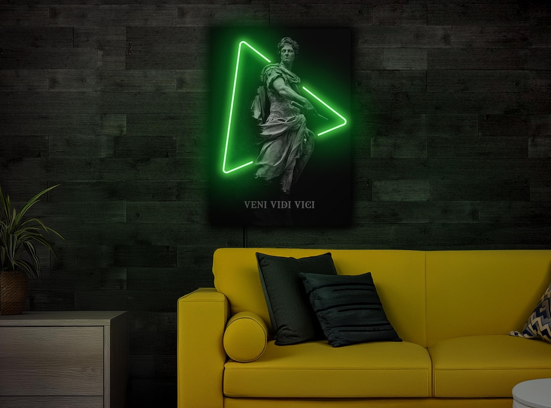 Julius Caesar Neon Sign, Veni Vidi Vici Neon Sign, Statue Neon Sign ...