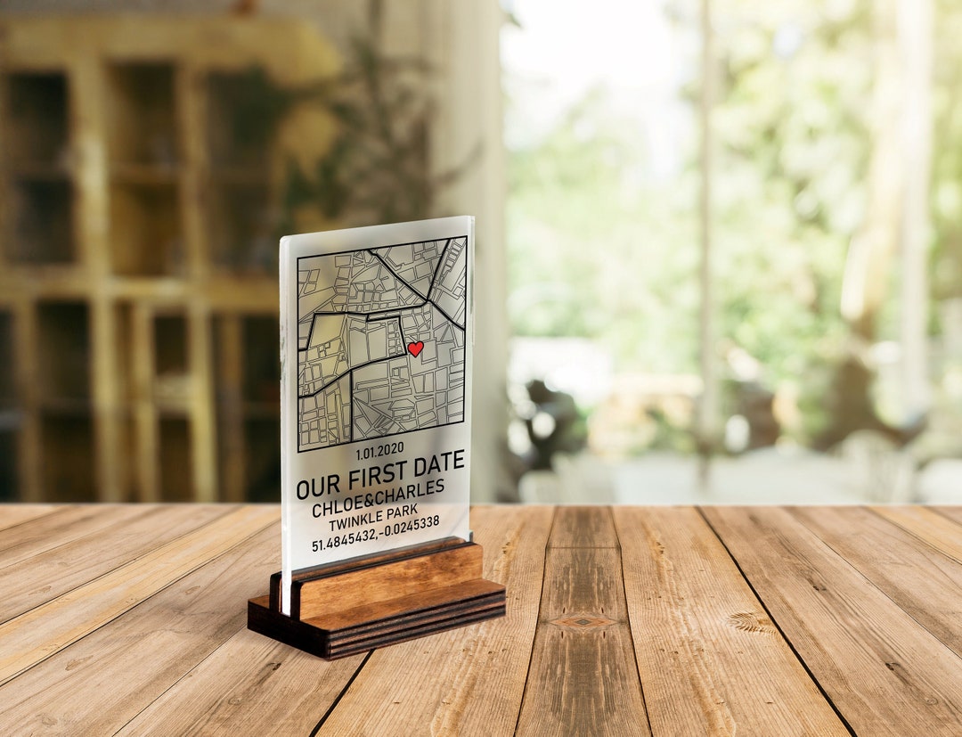 Custom Our First Date Map,personalized Acrylic Map,our First Date ...