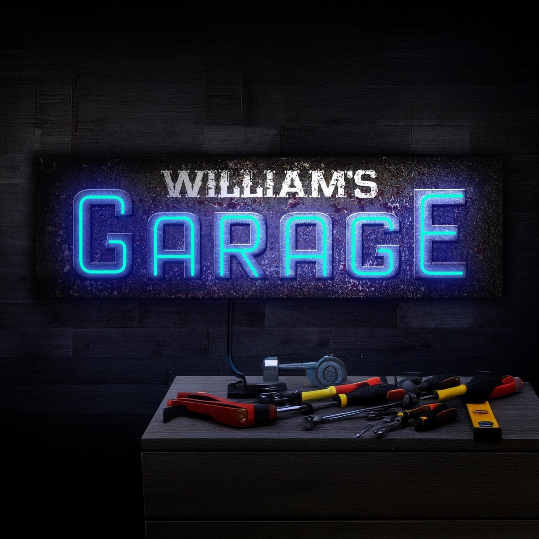 Garage Neon Sign, Custom Garage Sign, Personalized Garage Sign, Custom ...