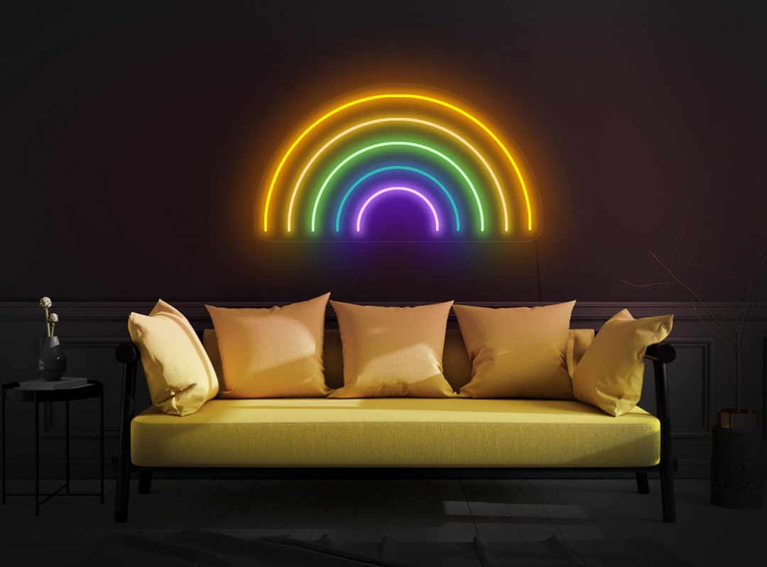 Rainbow Neon Sign, Rainbow Led Sign, Rainbow Light Sign, Kids Room Neon ...