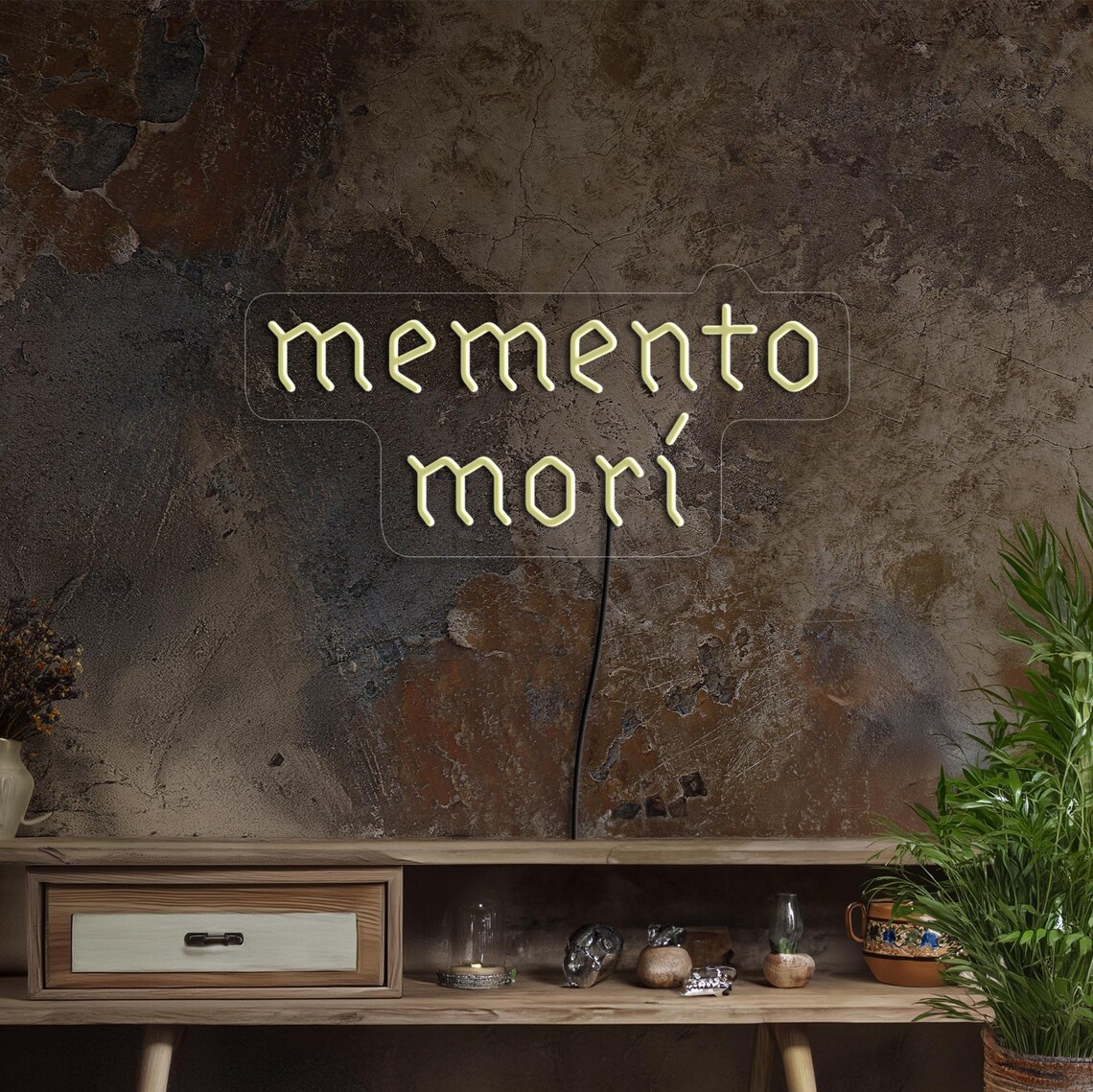 Memento Mori Neon Sign, Memento Mori Led Sign, Gothic Neon Sign, Stoic ...