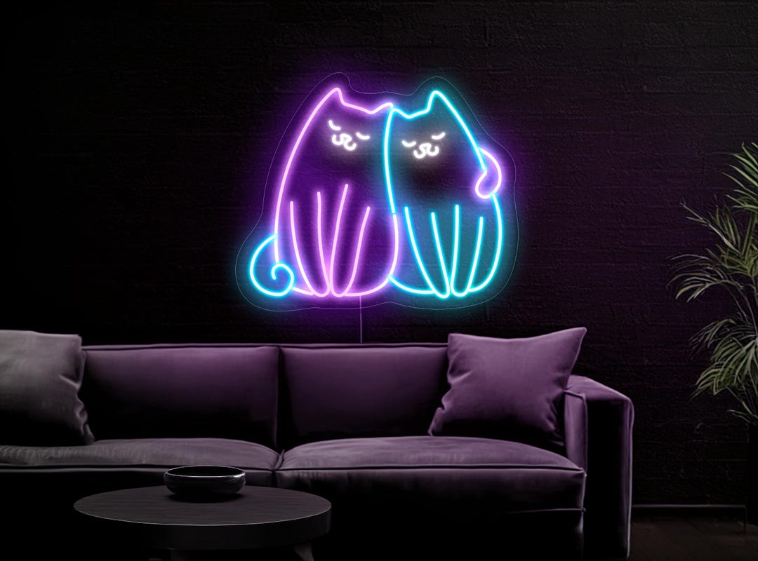 Cat Neon Sign, Cats Led Sign, Cute Cats Neon Sign, Cat Lover Gift, Neon ...