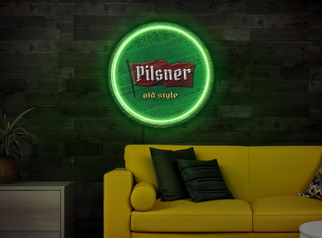 Pilsner Neon Sign, Pilsner Led Sign, Pilsner Logo, Old Style Beer Sign ...