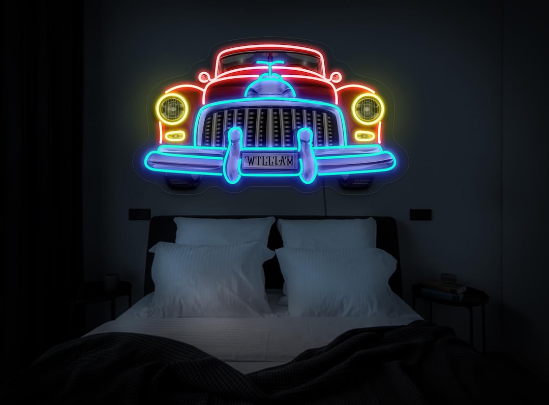 Retro Car Neon Sign, Car Neon Sign, Vintage Car Led Sign, Car Lover ...