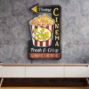 Popcorn Neon Sign, Cinema Neon Sign, Popcorn Led Sign, Popcorn Lover ...