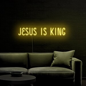 Jesus is King Neon Sign, Jesus is King Led Sign, Jesus Neon Sign ...