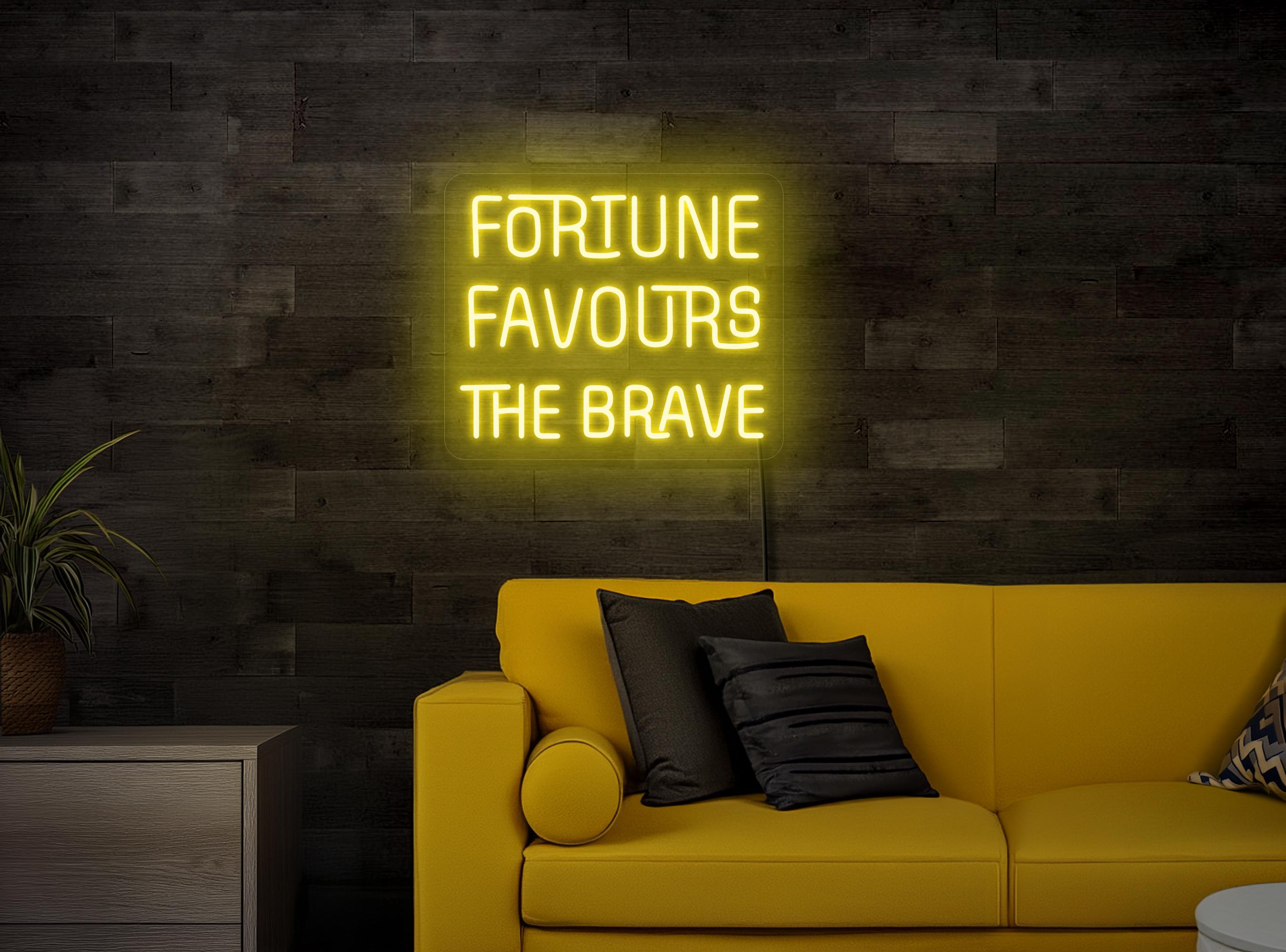 Fortune Favors the Brave Neon Sign, Motivational Neon Sign ...