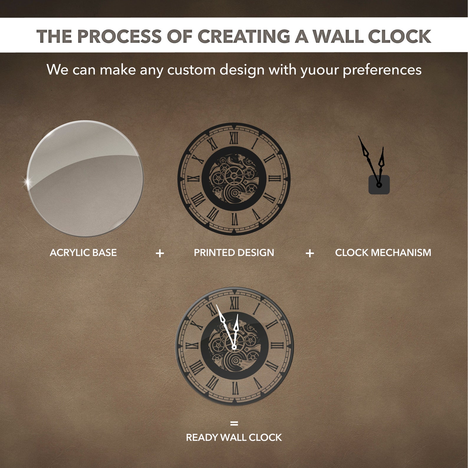 Silent Wall Clock With Numbers, Gear Wall Clock, Neon Wall Clock, Wall ...