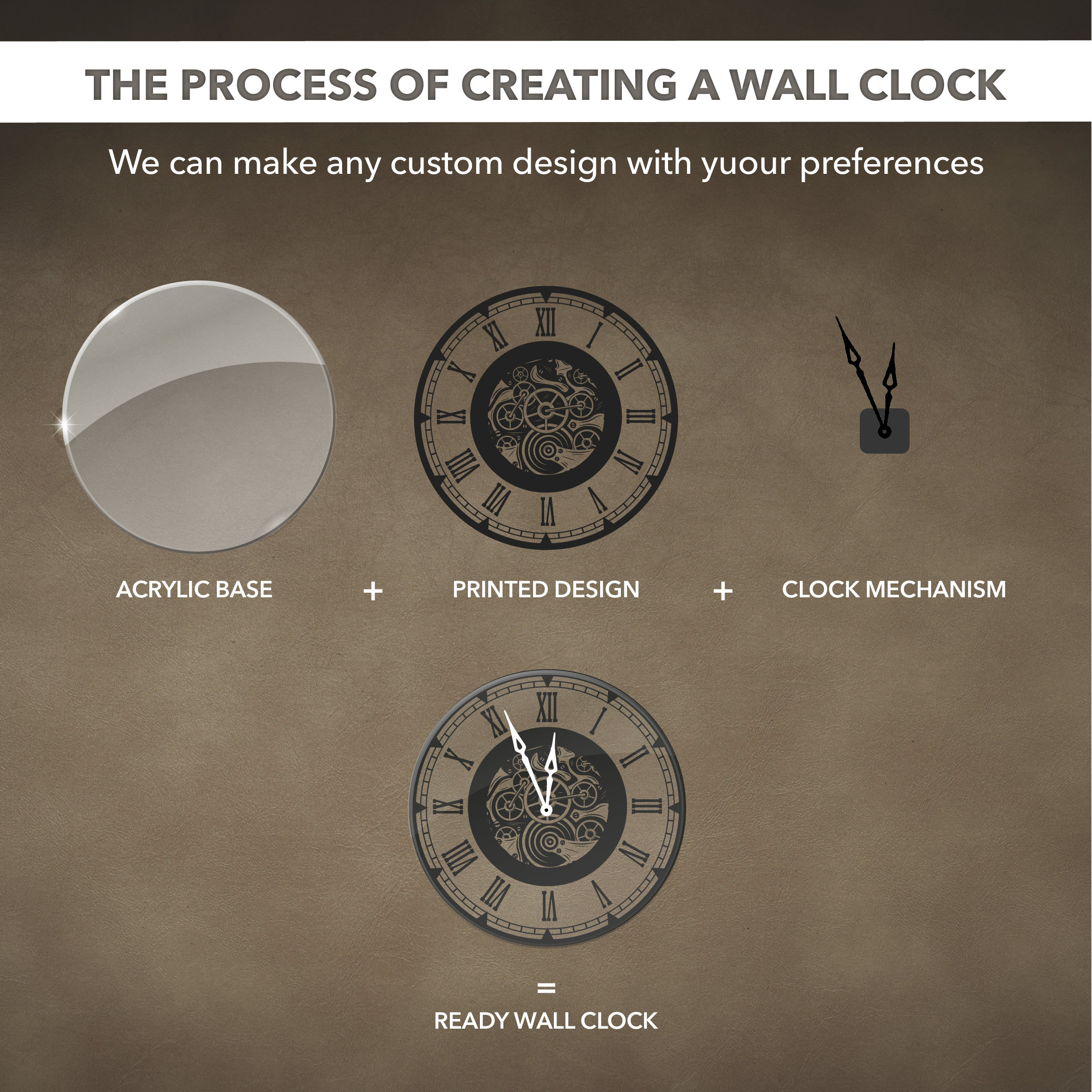 Silent Wall Clock With Numbers, Gear Wall Clock, Neon Wall Clock, Wall ...
