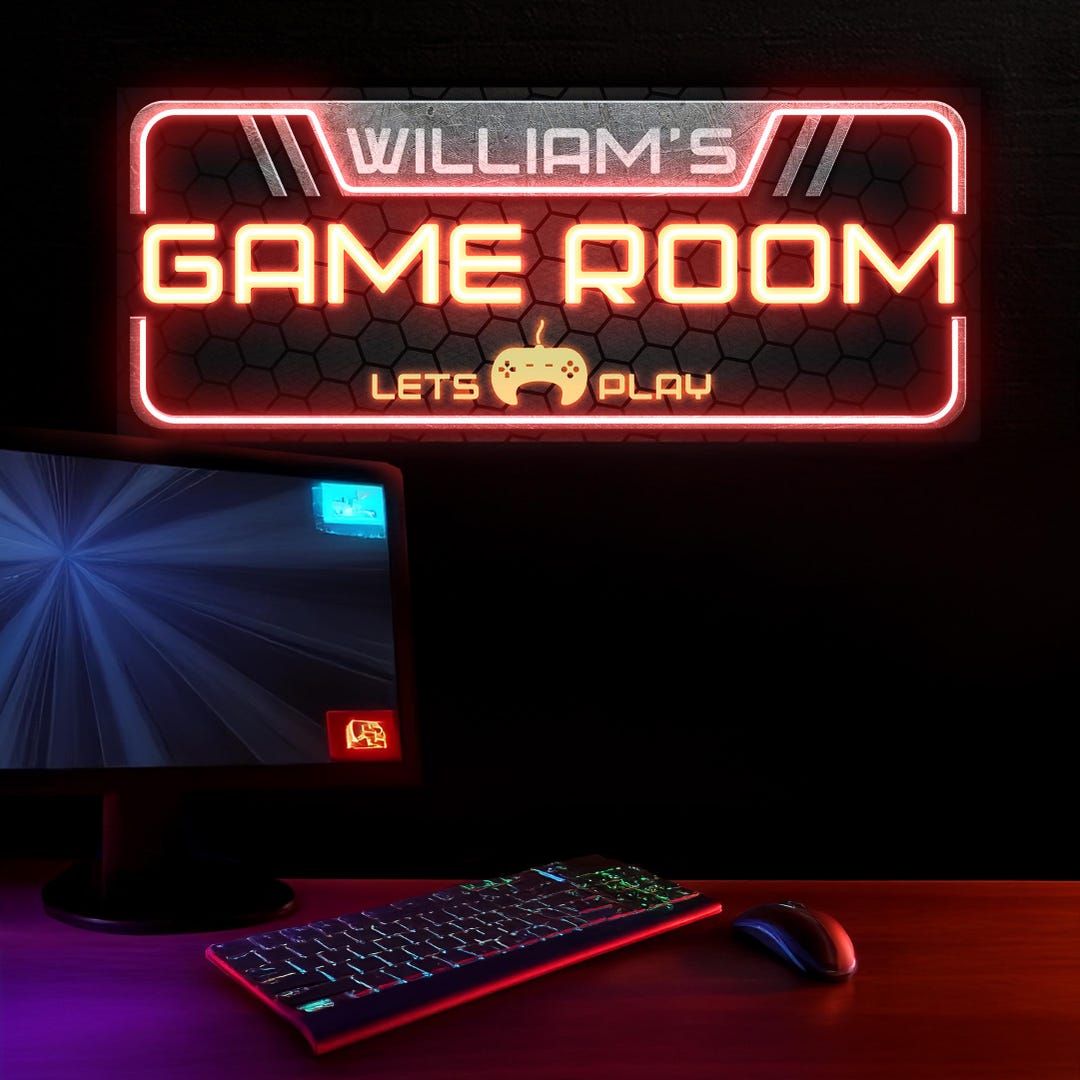 Custom Game Room Sign, Game Room Led Sign, Personalized Game Room Sign ...