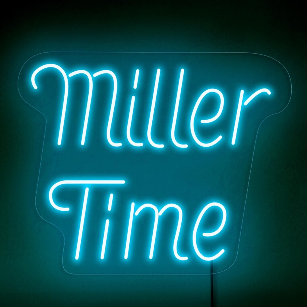 Miller Time Neon Sign, Miller Time Led Sign, Miller Beer Sign, Miller ...