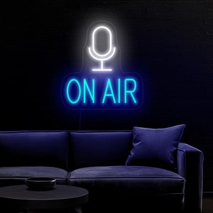 On Air Neon Sign, on Air Led Sign, Microphone Neon Sign, Music Neon ...
