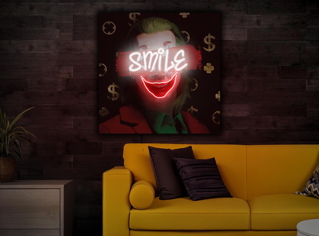Joker Neon Sign, Smile Neon Sign, Joker Led Sign, Joker Artwork, Joker ...